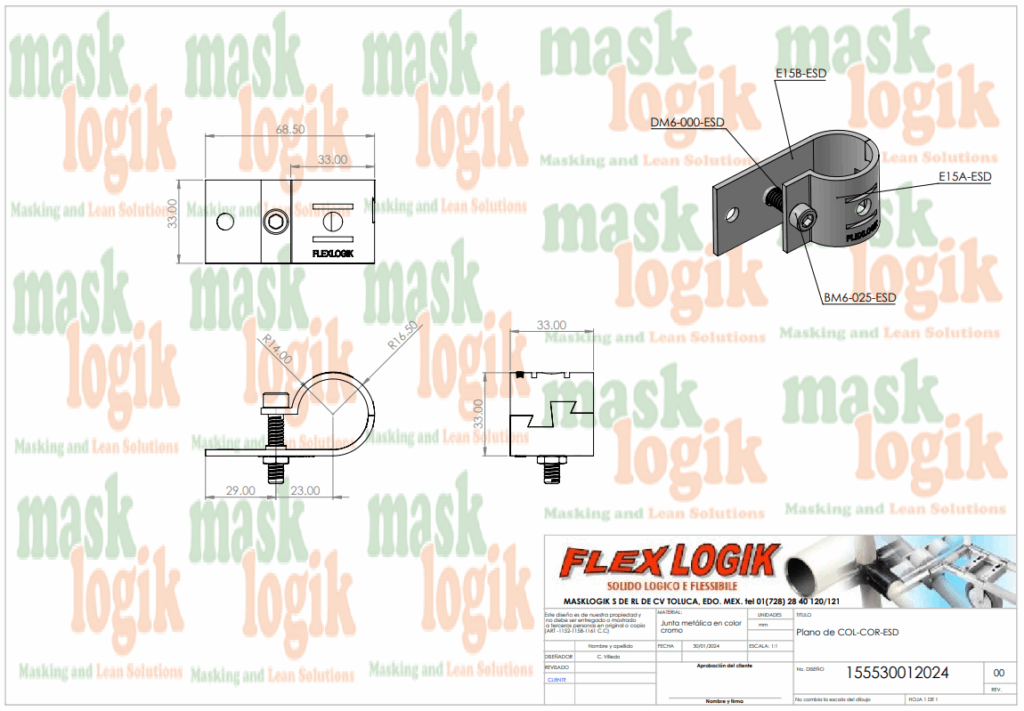 ENSAMBLE LEAN ESD PARA FIJACIÓN DE PANELES - Masklogik