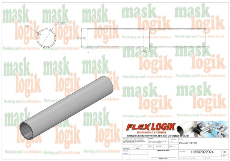 TUBO LEAN DE ACERO ABS BLANCO DE 2MM - Masklogik